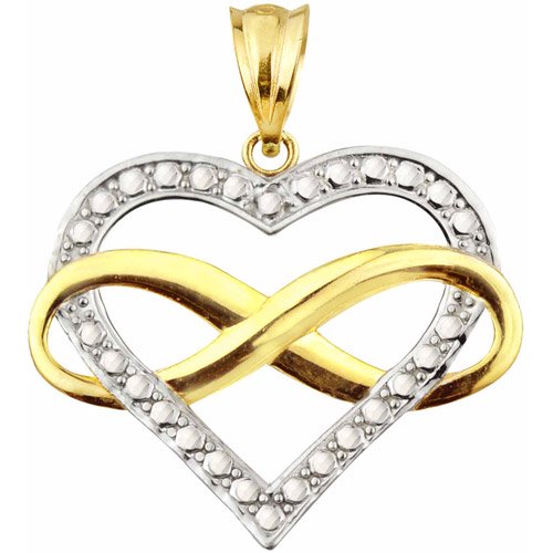 Handcrafted 10kt Gold Infinity Heart Charm Pendant - Walmart.com