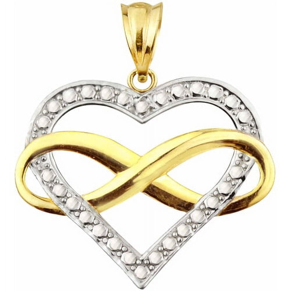 Handcrafted 10kt Gold Infinity Heart Charm Pendant - Walmart.com
