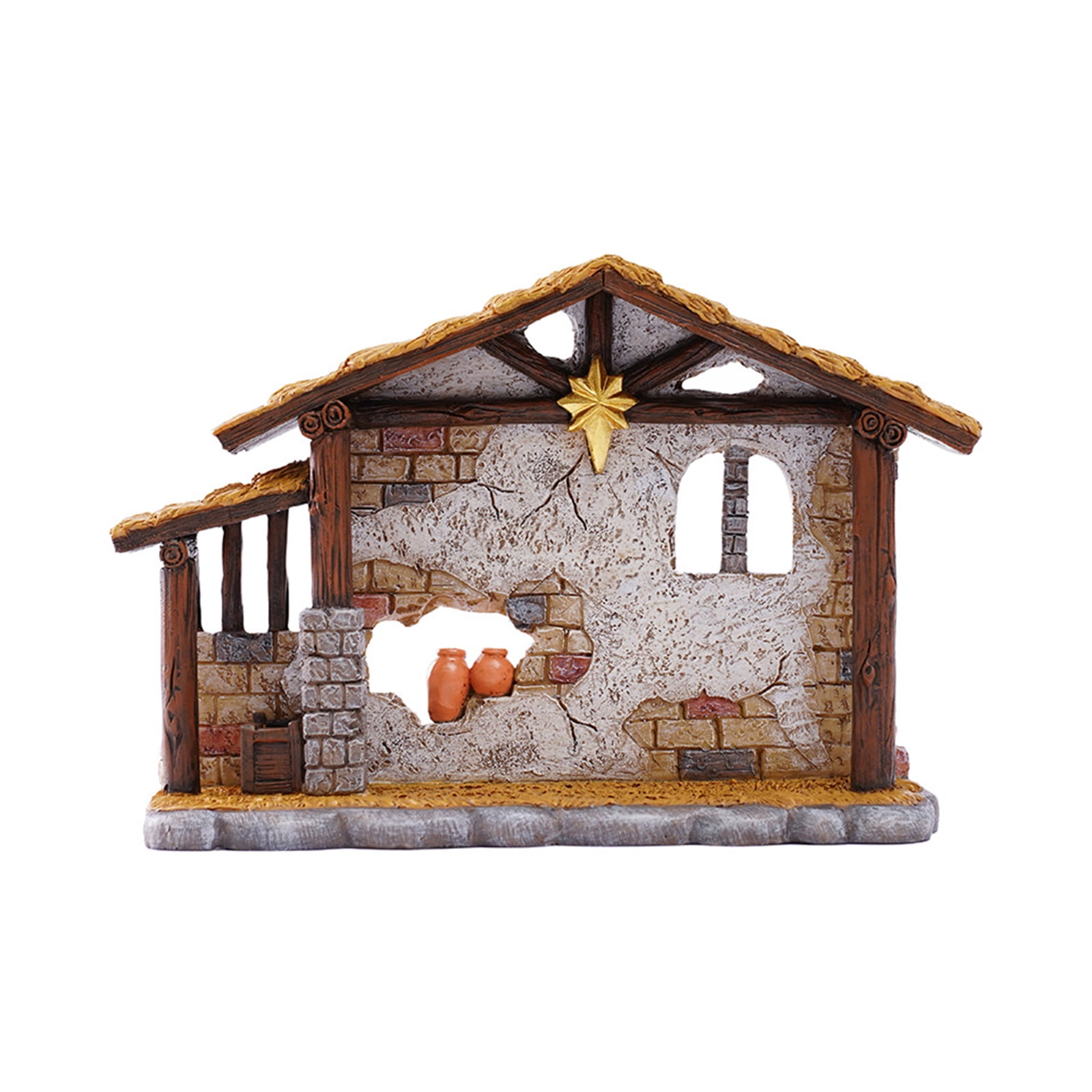Handcrafted 11Cm Christmas Stable Figurine Decorative Gift For Shelf ...
