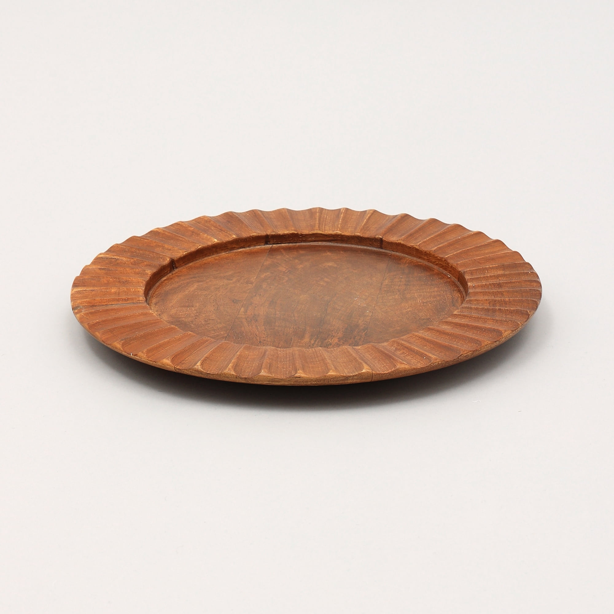 Handcrafted 13" Wood Brown Charger Plate| Wooden Dinning Placemat ...