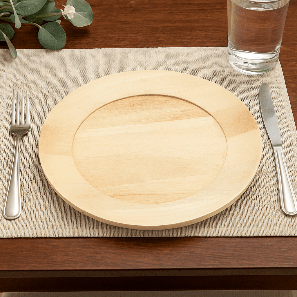 Handcrafted 13" Wood Charger Plate| Wooden Dinning Placemat|Artisan ...