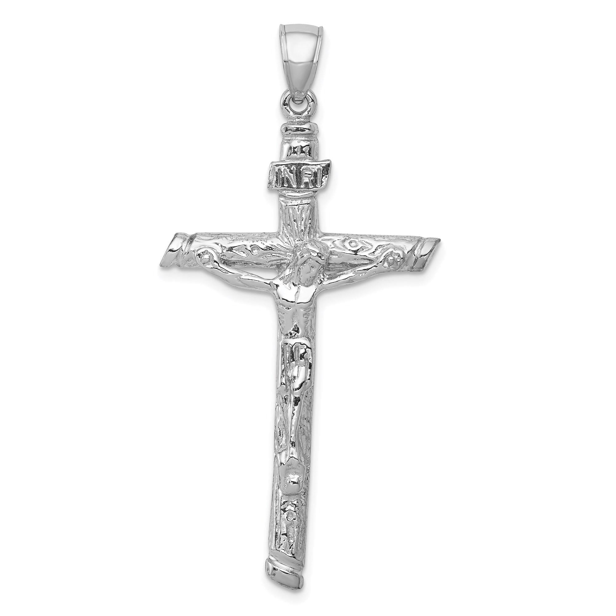 Handcrafted 14k Real Gold Crucifix Cross Pendant Necklace for Men and ...