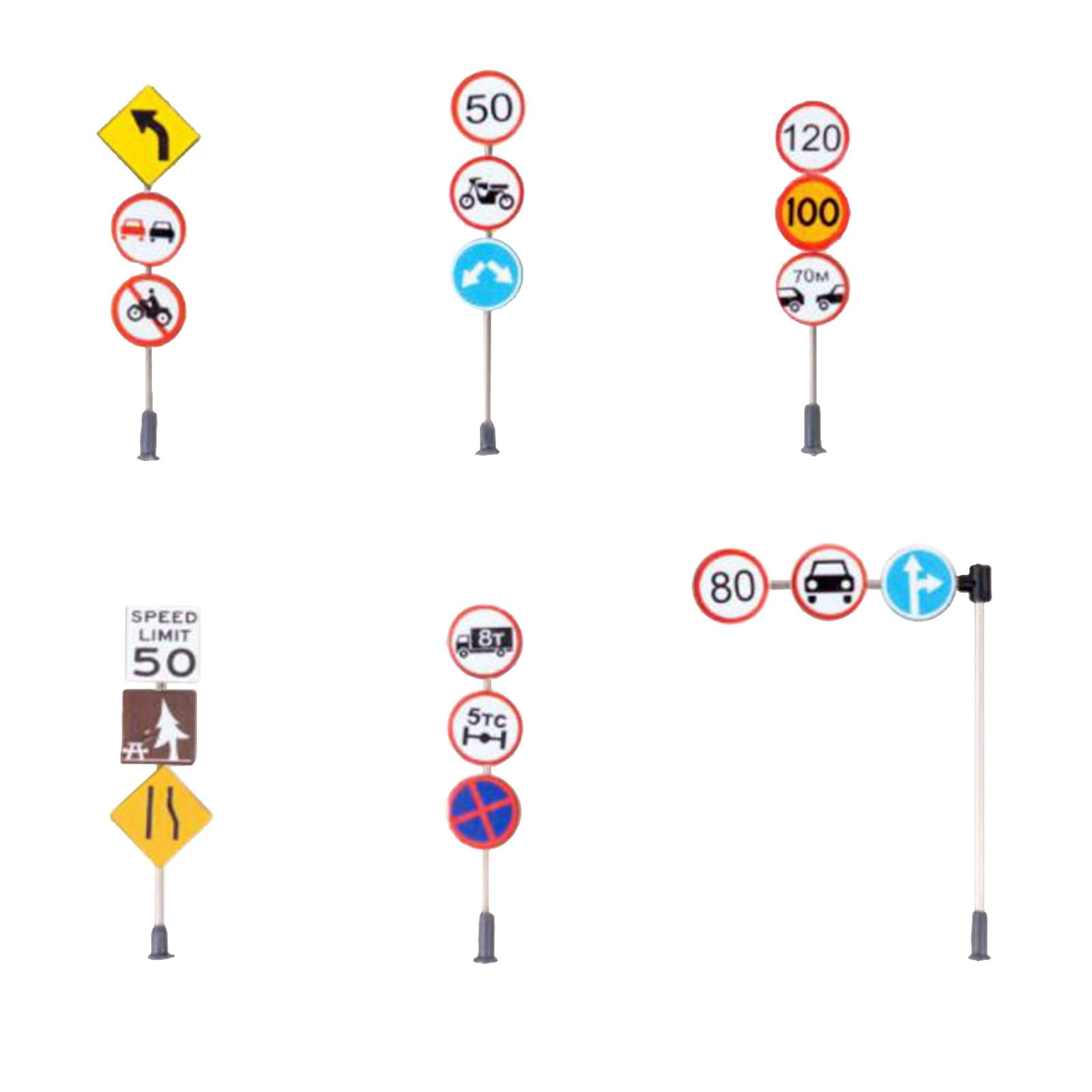 Handcrafted 6pcs 1:87 Scale Signs DIY Micro Landscape Road Signs Train ...