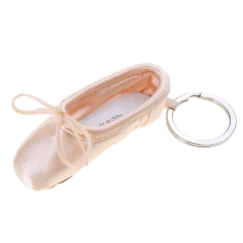 Handcrafted Ballet Shoe Keychain Silk Mini Pointe Shoe Keyrings Elegant ...