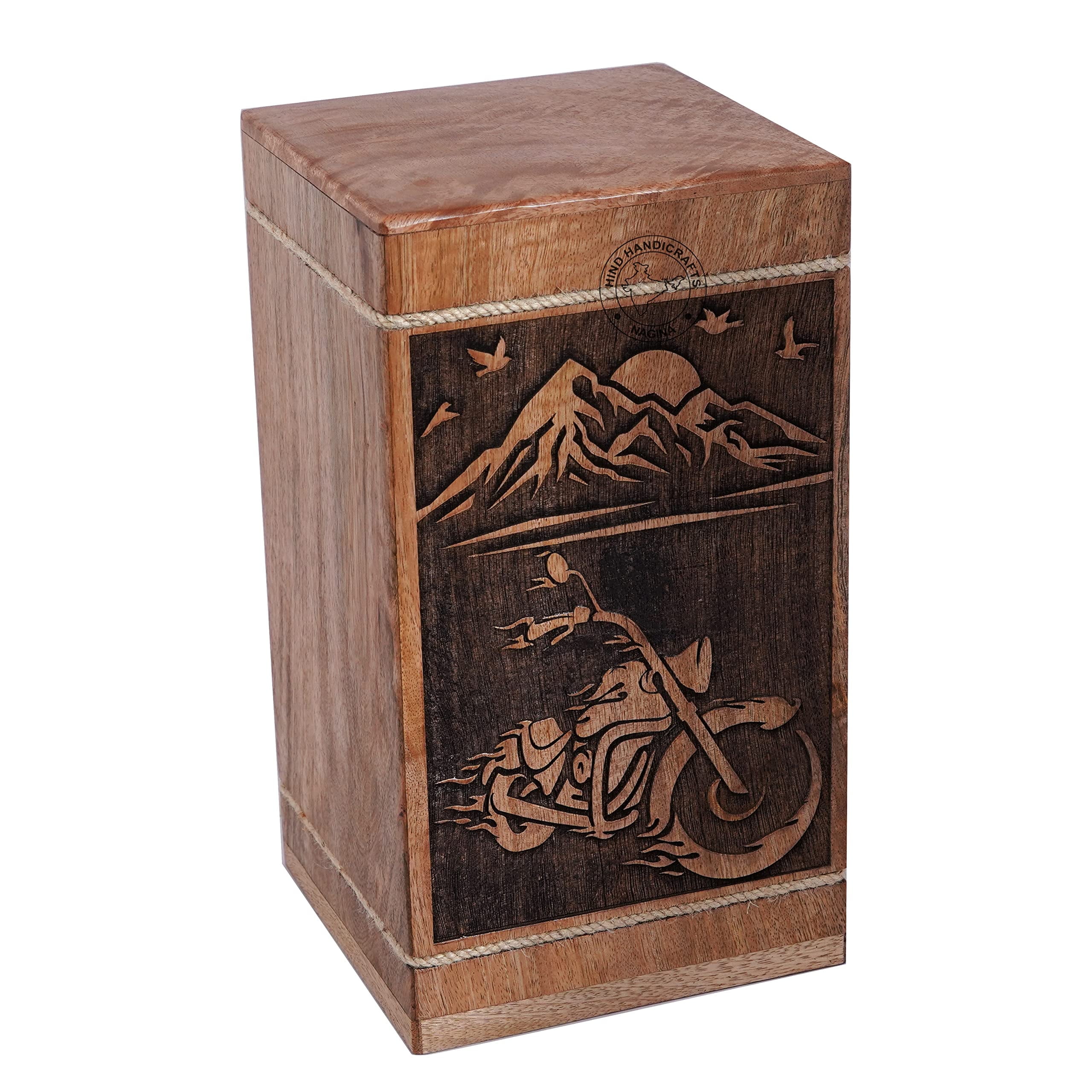 Handcrafted Biker Wooden Urns for Human Ashes Adult Large - Mountain ...