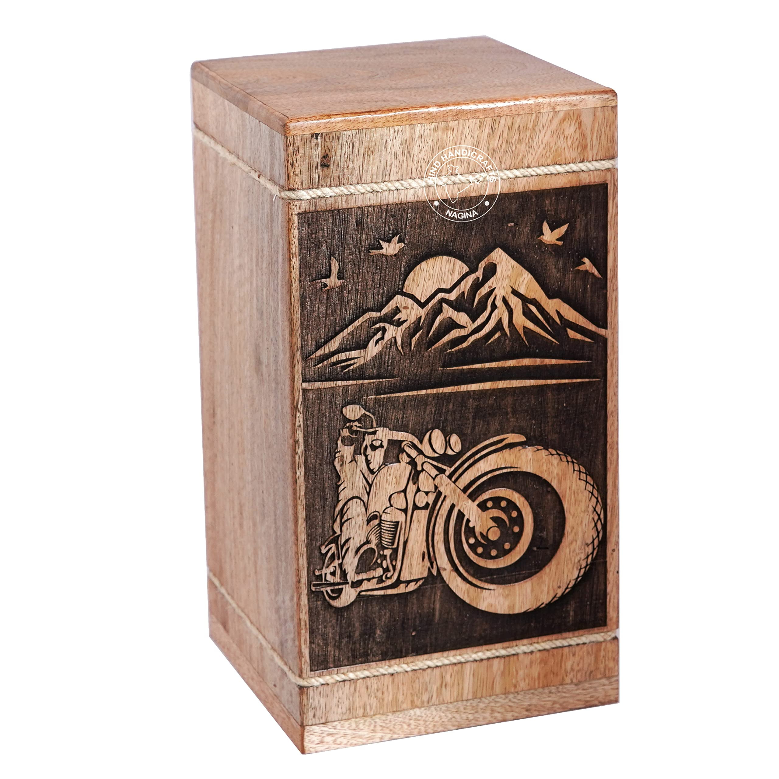 Handcrafted Biker Wooden Urns for Human Ashes Adult Large - Mountain ...