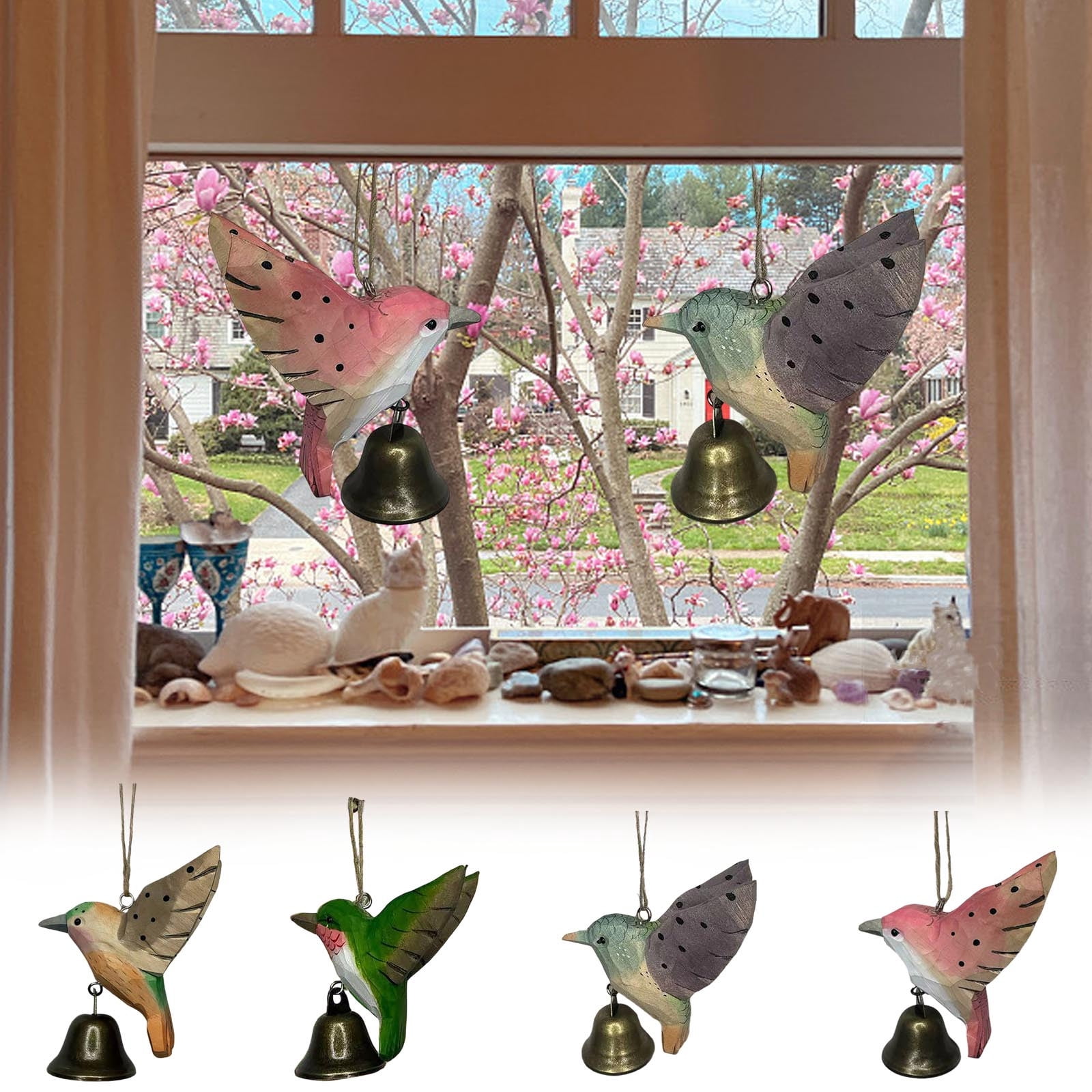 Handcrafted Bird Ornament Under 5 ! Yannianjz Wooden Hummingbird ...