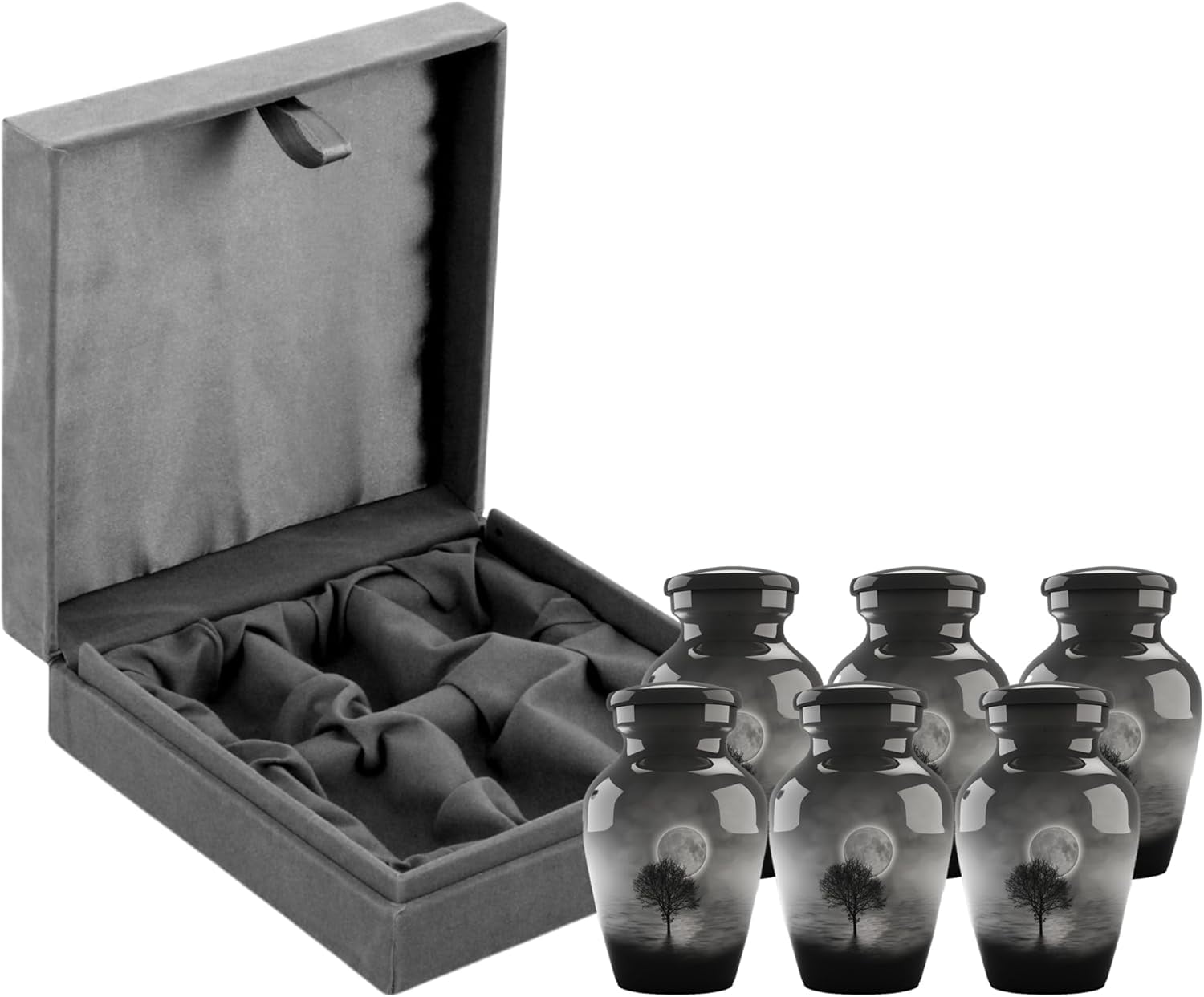 Handcrafted Black Keepsake Urn Set for Adult Ashes, Featuring a ...