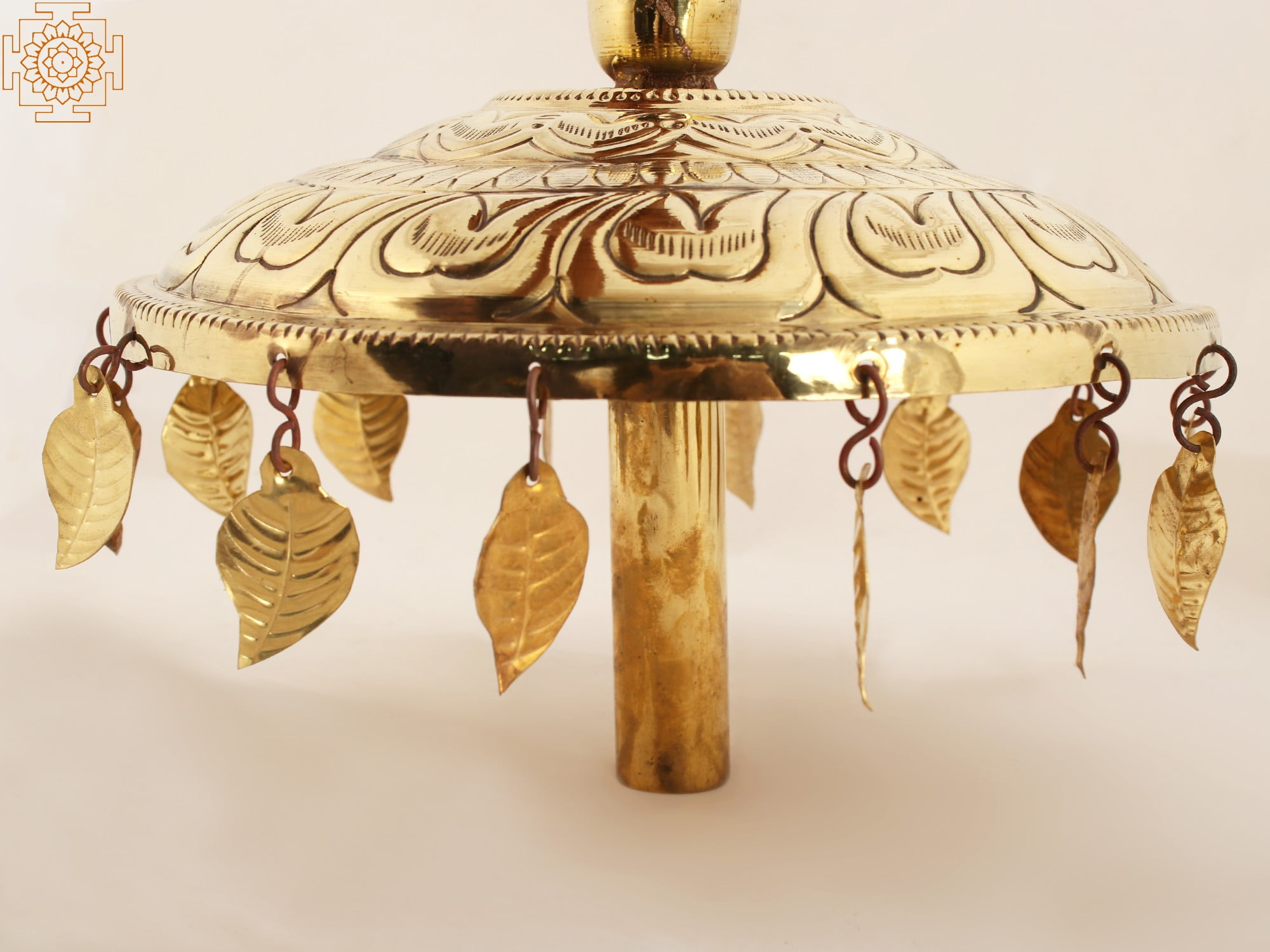Handcrafted Brass Deity Umbrella with Kalash Finial – Traditional ...