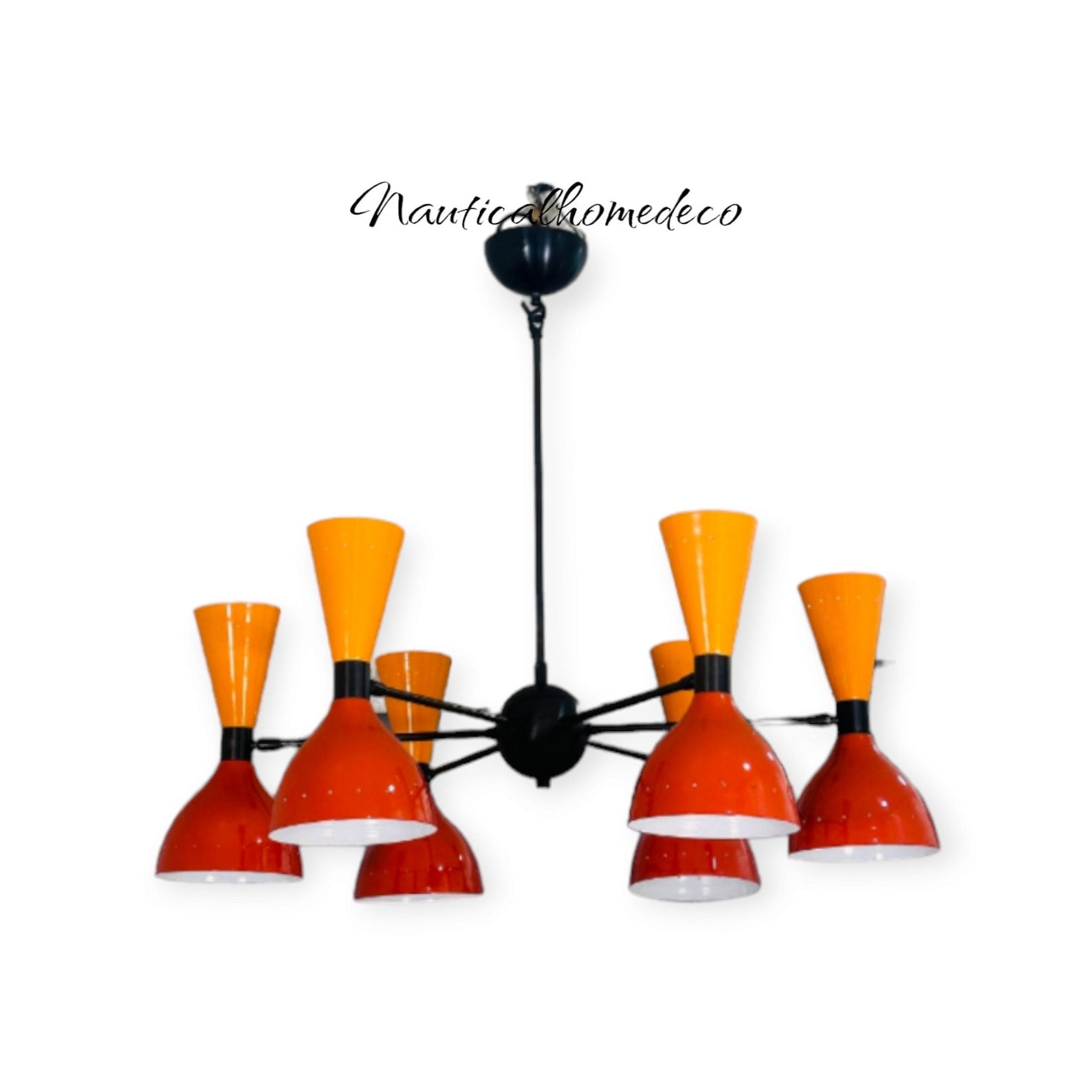 Handcrafted Brass Sputnik Chandelier - Mid-Century Modern Stilnovo ...