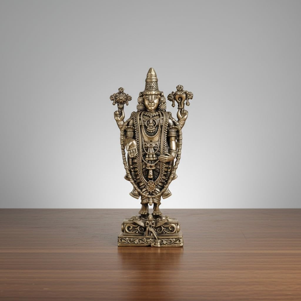 Handcrafted Brass Tirupati Balaji Idol – Lord Venkateswara Murti for ...