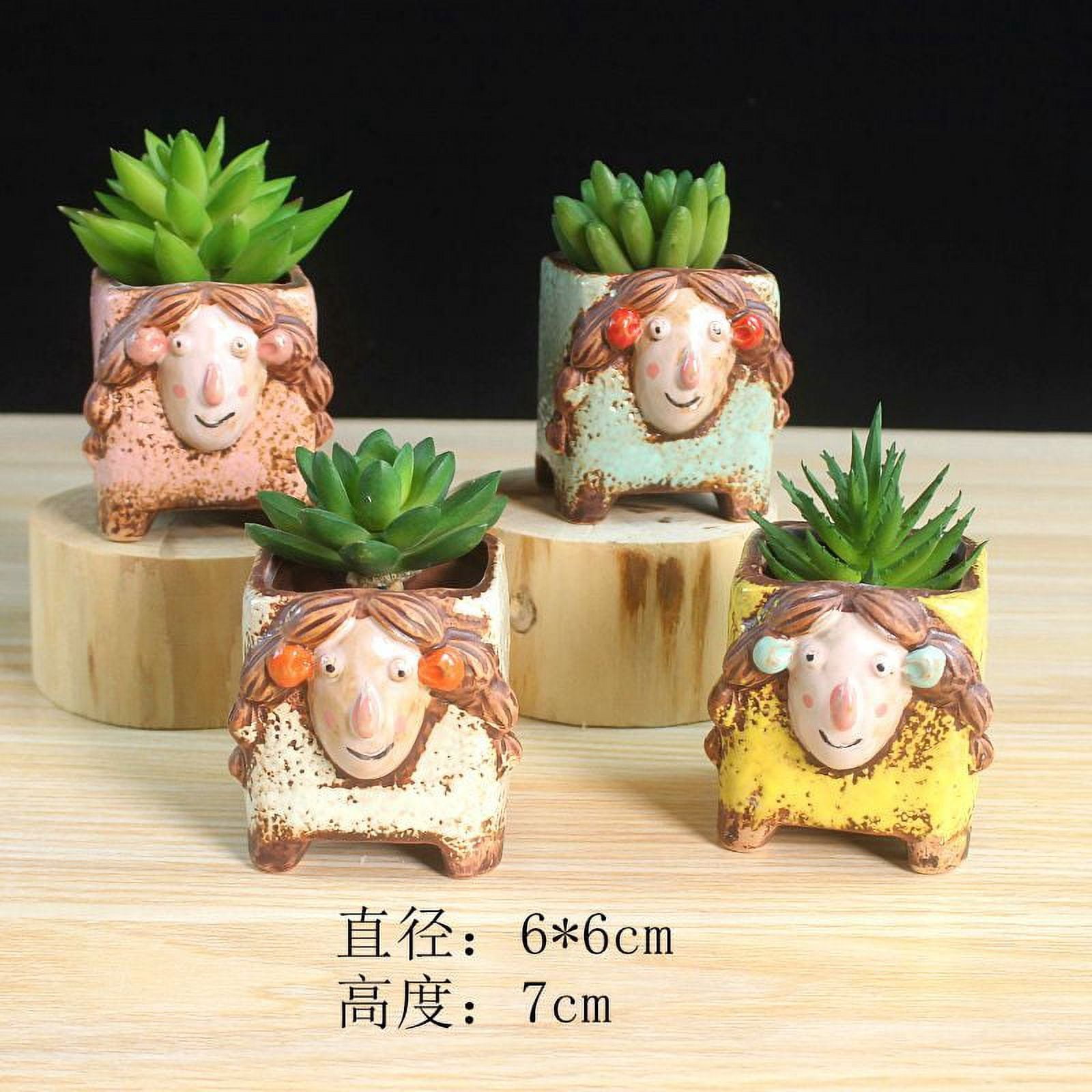 Handcrafted Cartoon Character Succulent Planter - Creative Ceramic ...