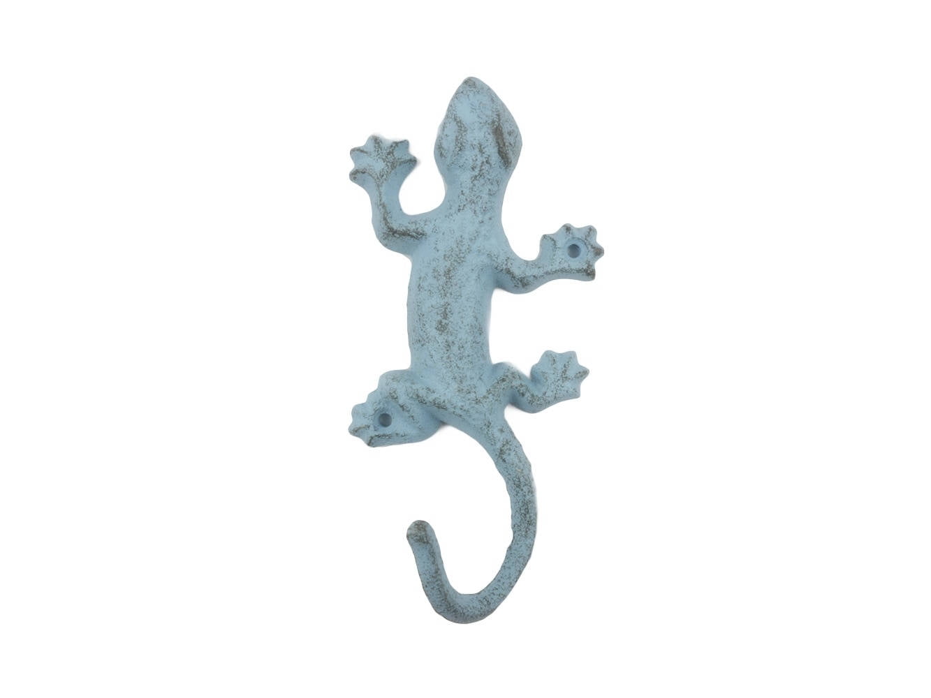 Handcrafted Cast Iron - Rustic Light Blue Cast Iron Lizard Hook 6 ...