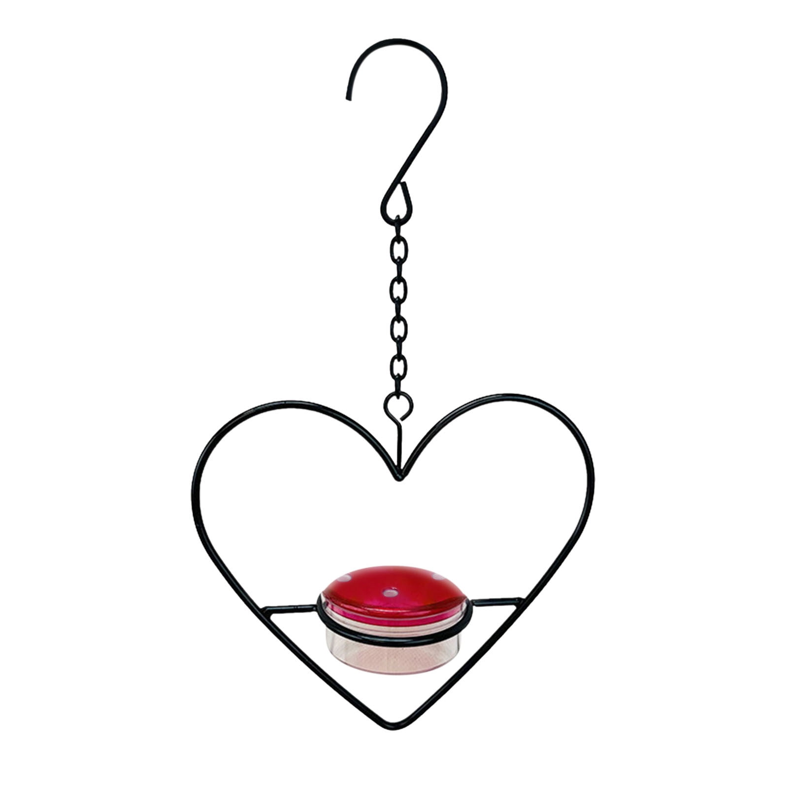 Handcrafted Circular Hanging Metal Hummingbird Feeder With Red Bowl For Garden Backyard Outdoor ...