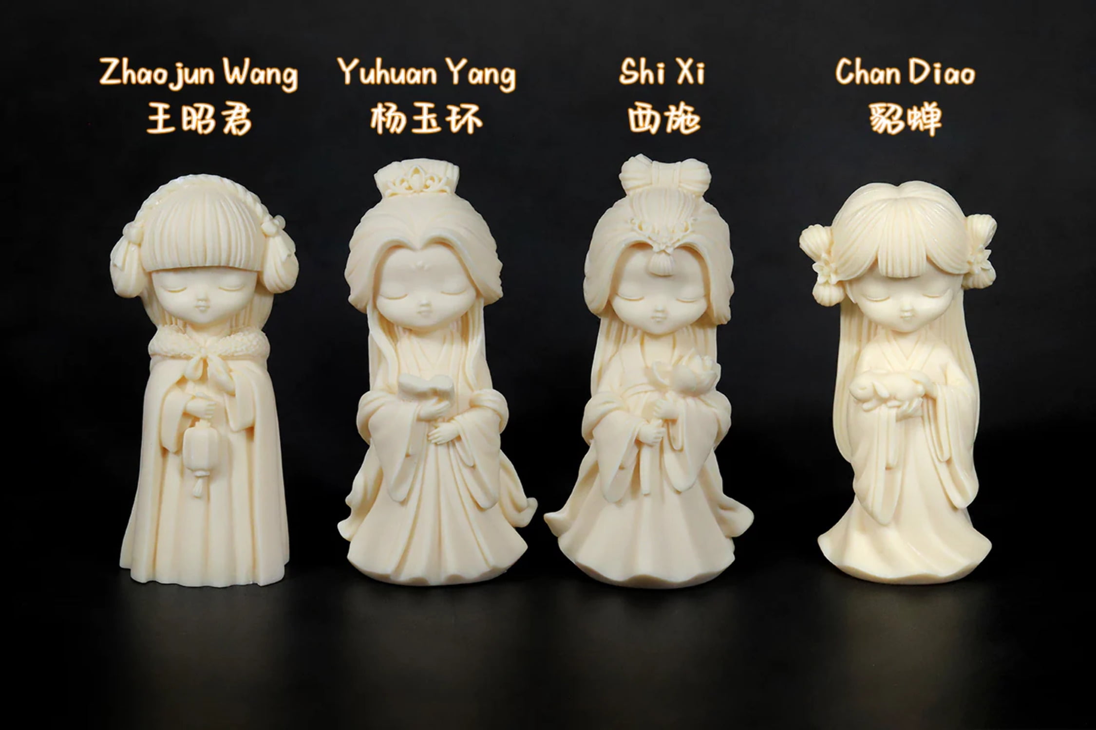 Handcrafted Corozo Nut Four legendary beauties of ancient China Desktop ...