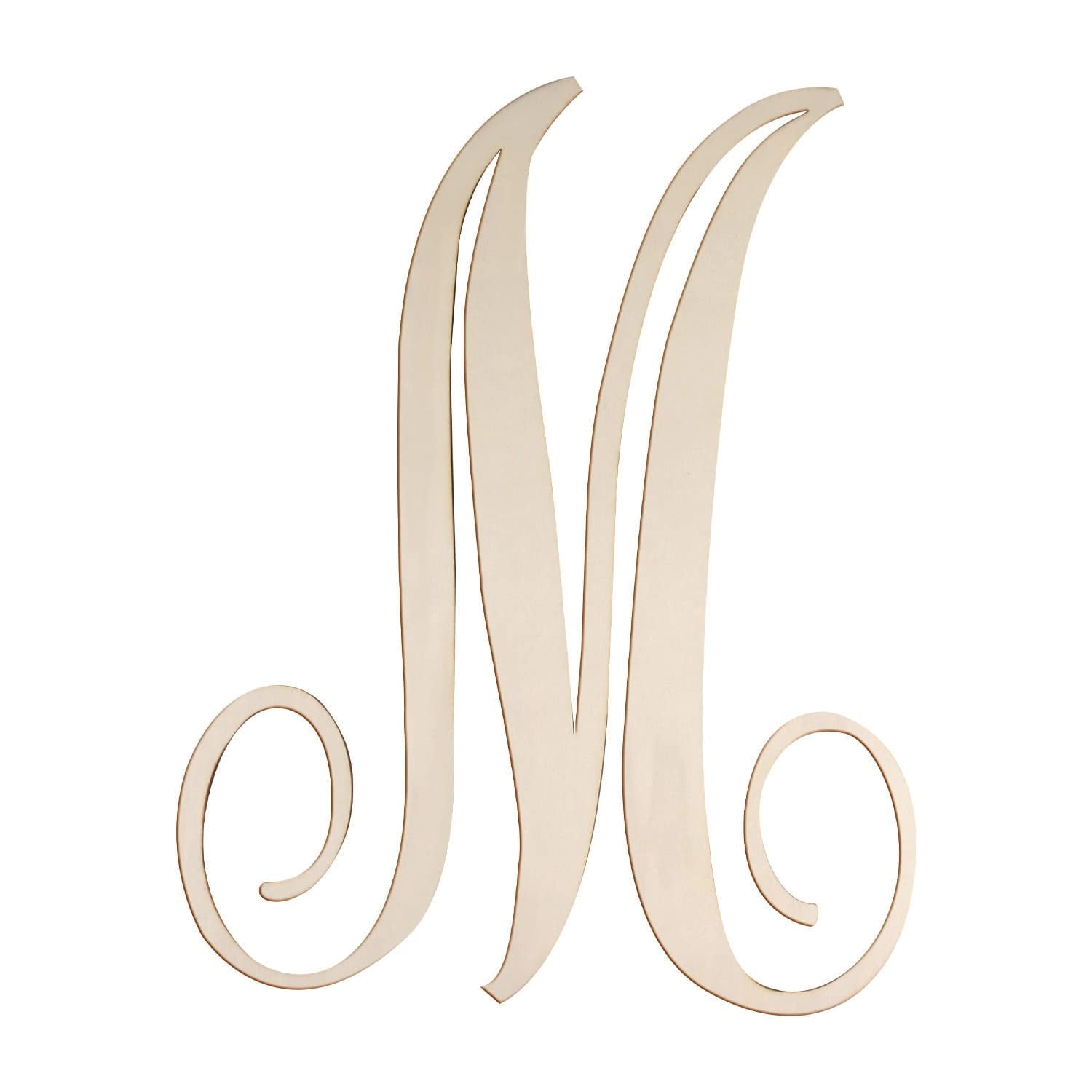 Handcrafted Cursive Wood Letters for Wall Display, Large Unfinished ...