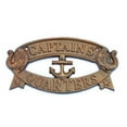 Handcrafted Decor MC-2200-AN Antique Brass Captains Quarters Sign- 9 in ...