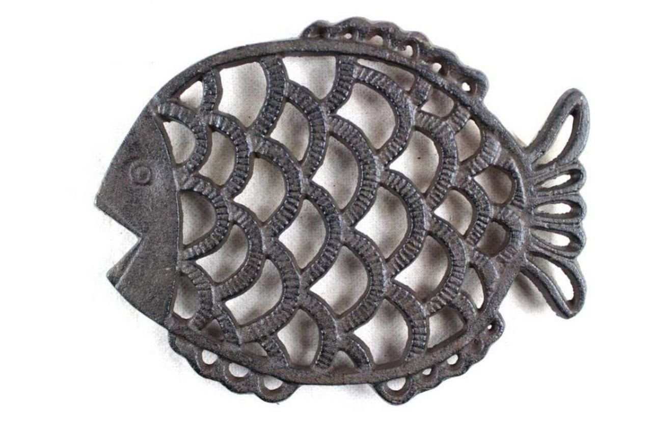 Cast Iron Big Fish Trivet 8 Inch - Sea Decoration - Coastal Living ...