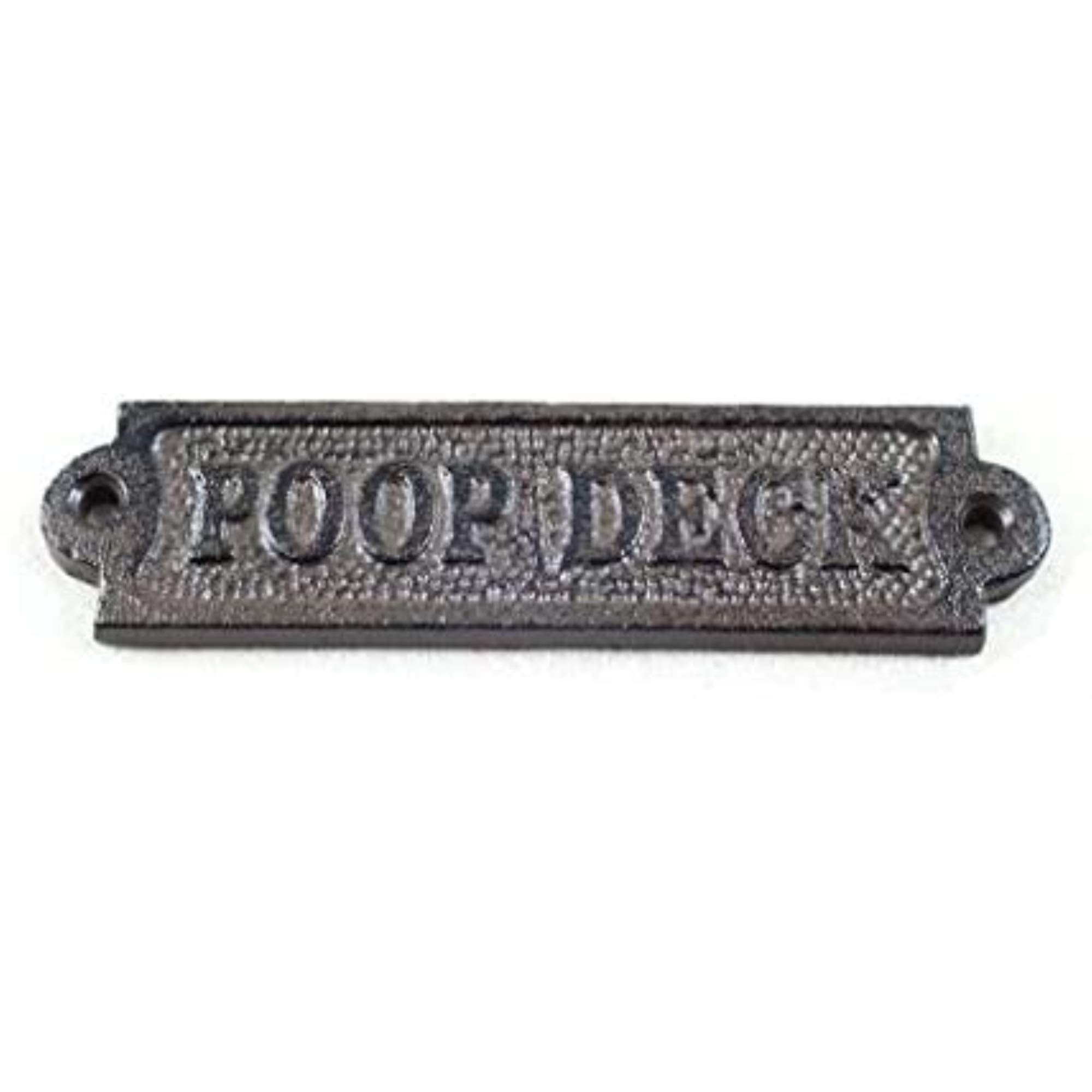 Handcrafted Nautical Decor Cast Iron Poop Deck Sign 6" - Beach Sign ...