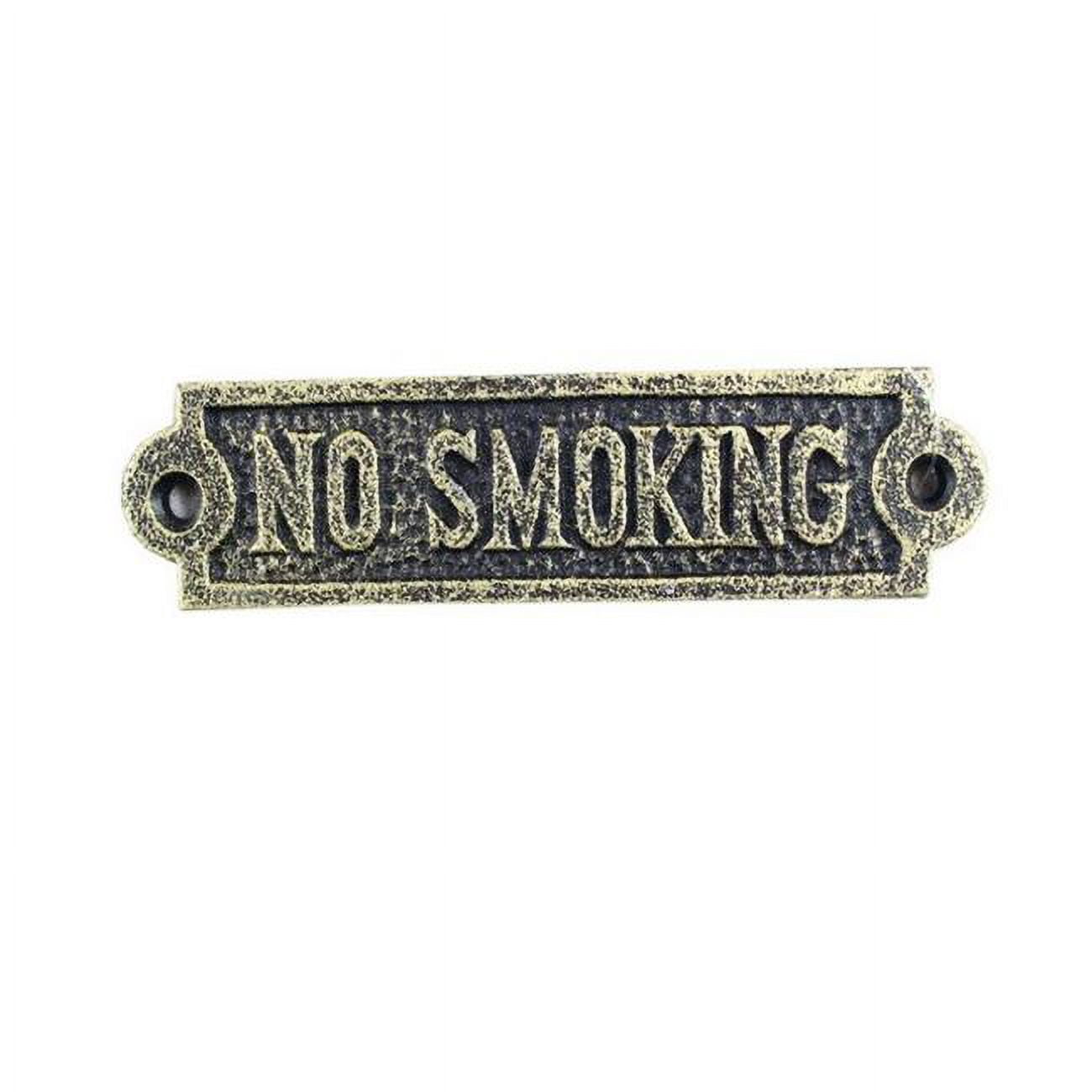 Handcrafted Decor K-5601-gold Antique Gold Cast Iron No Smoking Sign- 6 ...