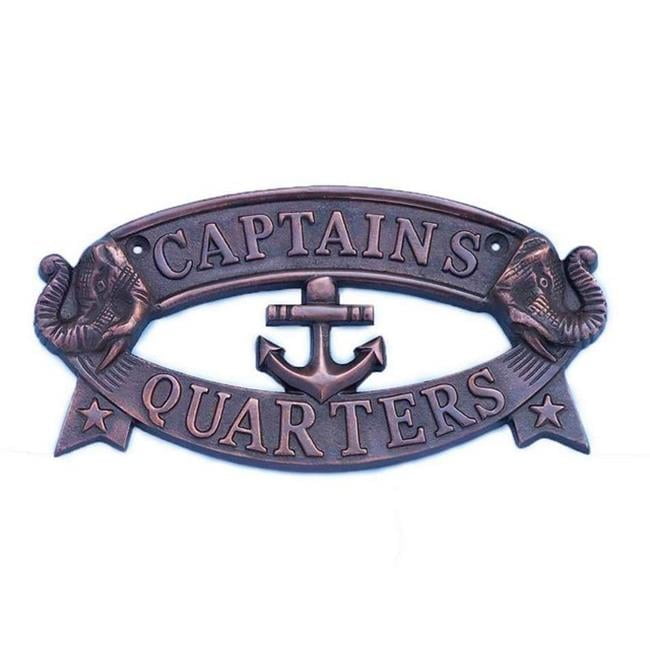 Handcrafted Decor MC-2200-AC Antique Copper Captains Quarters Sign- 9 ...
