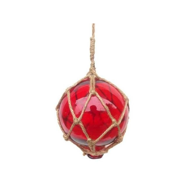 Handcrafted Decor 4 Red Glass - Old Red Japanese Glass Ball Fishing ...