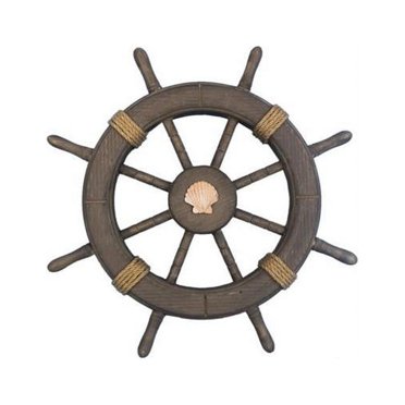 Handcrafted Decor Super Rustic-12 White W Rustic Decorative Ship Wheel ...