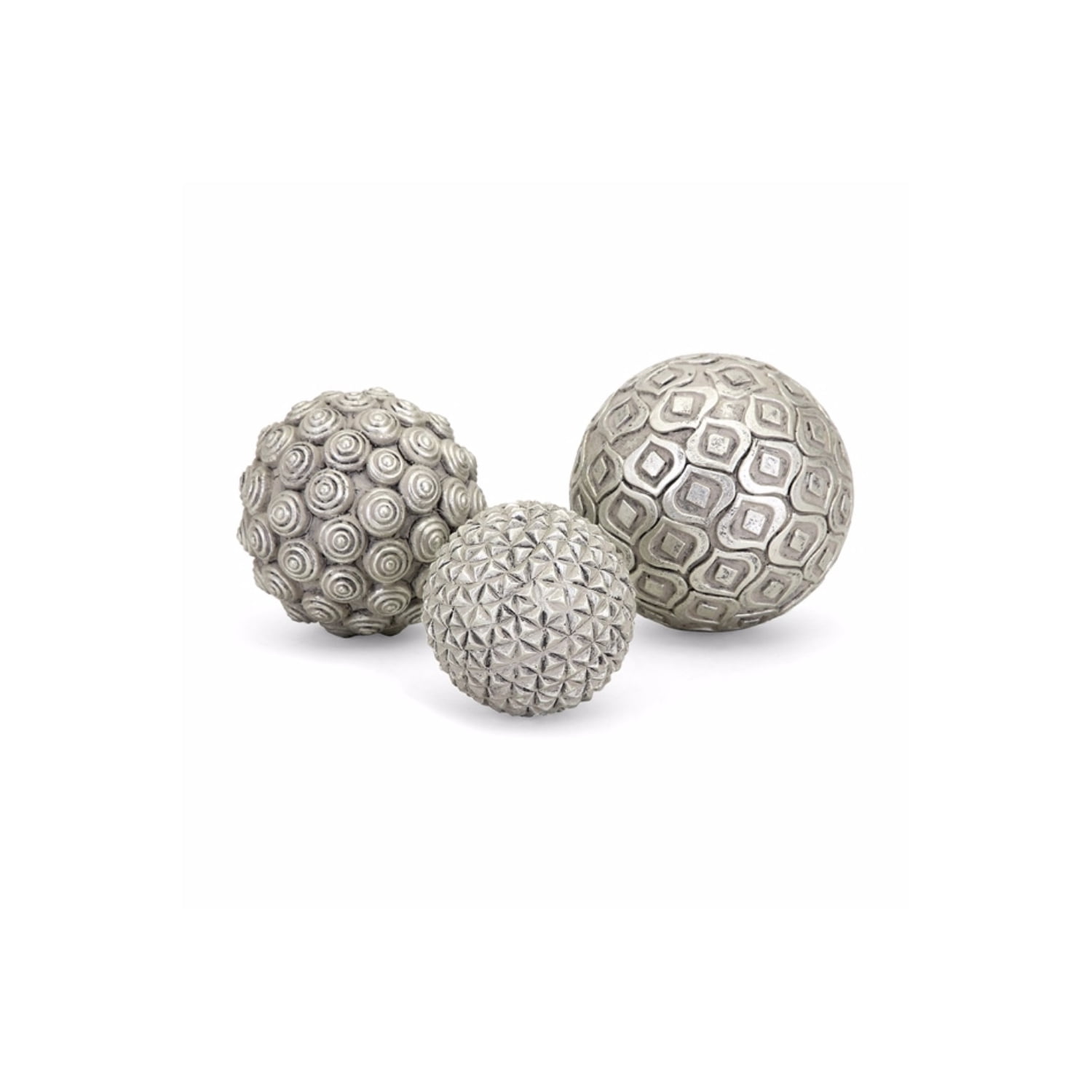 Handcrafted Decorative Orb Ball, Textured, Polyresin and Glass, Set of ...