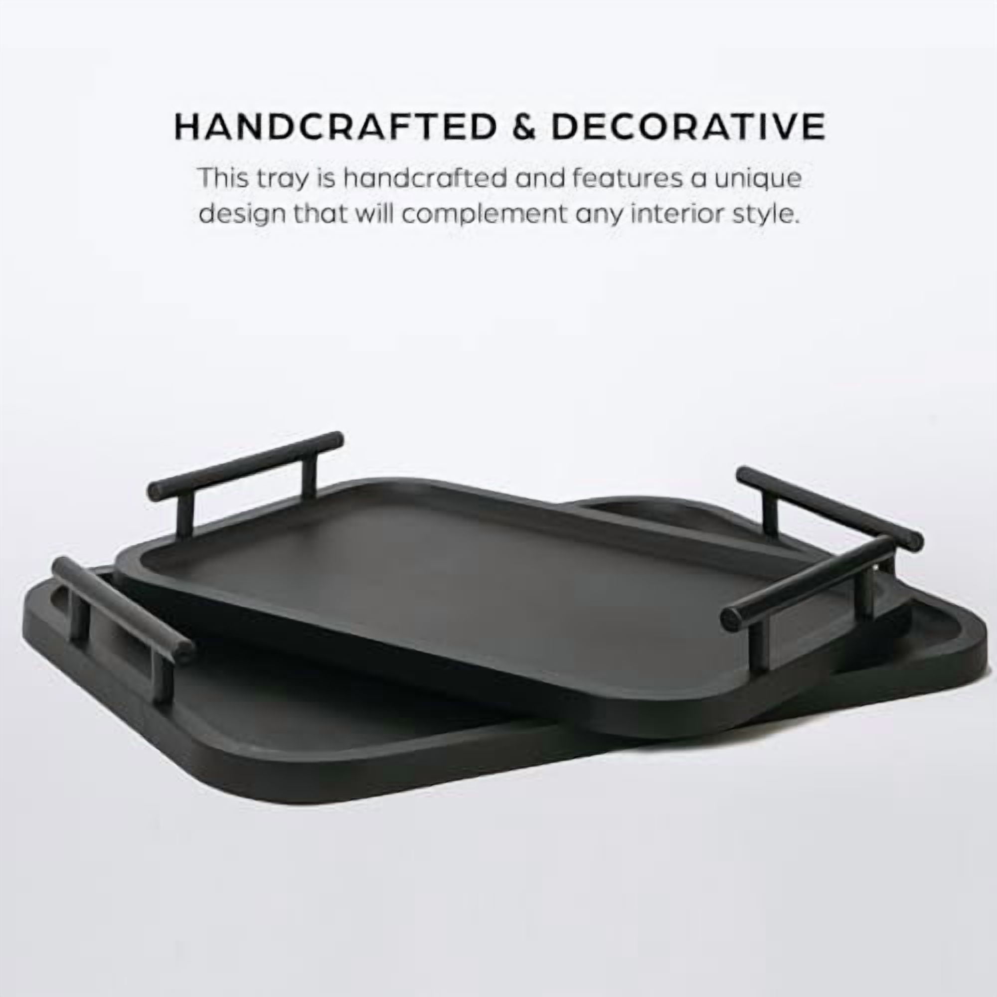 Handcrafted Decorative Wood Tray - Versatile and Elegant Addition to ...