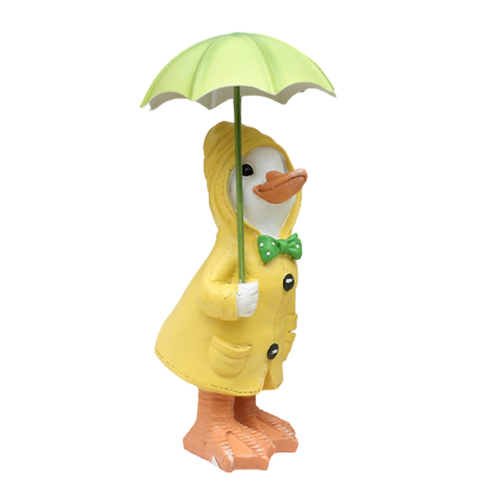 Handcrafted Duck Statue - Artistic Resin - Adds Vitality - Raincoat ...