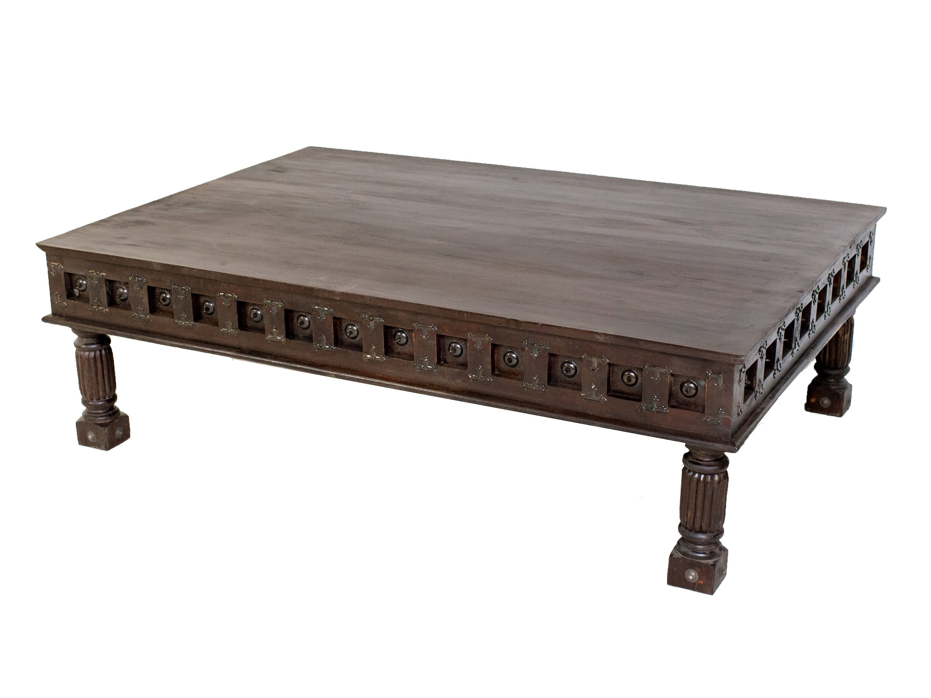 Handcrafted Eclectic Solid Wood 64" x 44" Large Coffee Table | Wooden ...