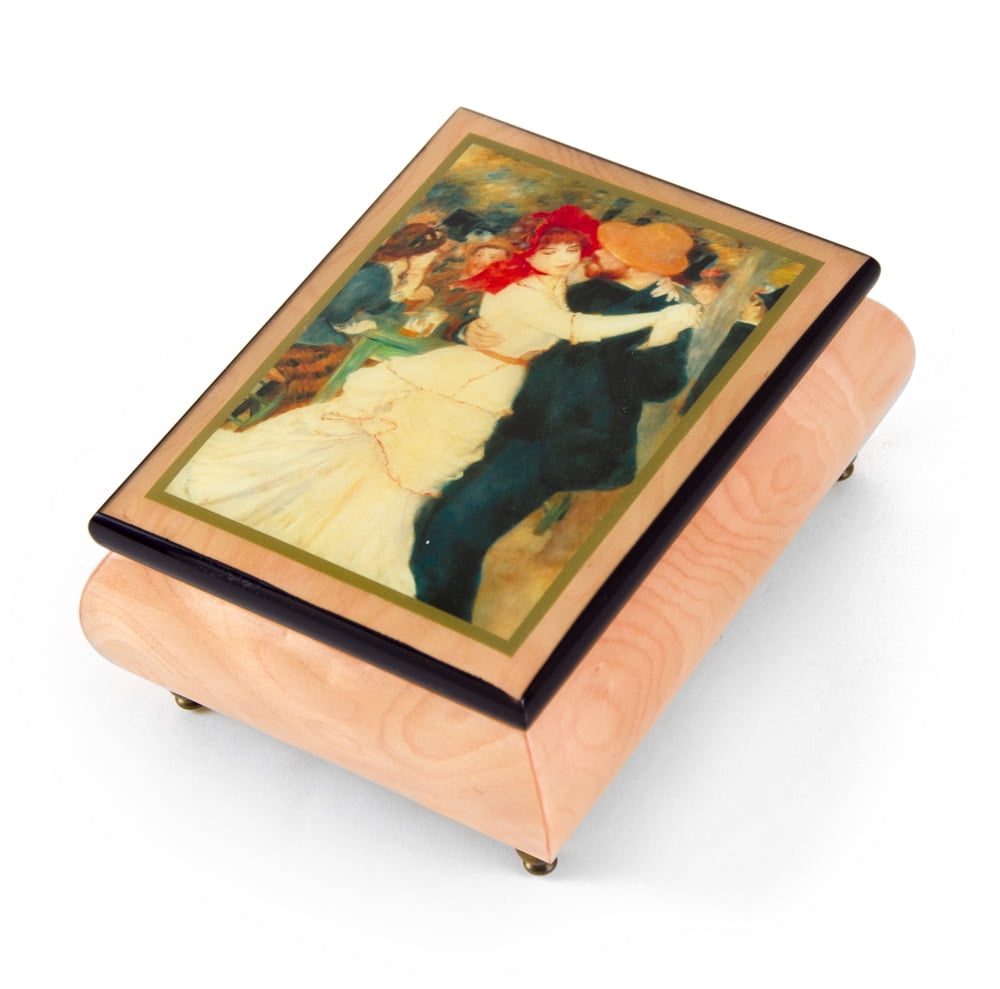 Handcrafted Ercolano Music Box Featuring "Dance of Bougival" by Renoir ...