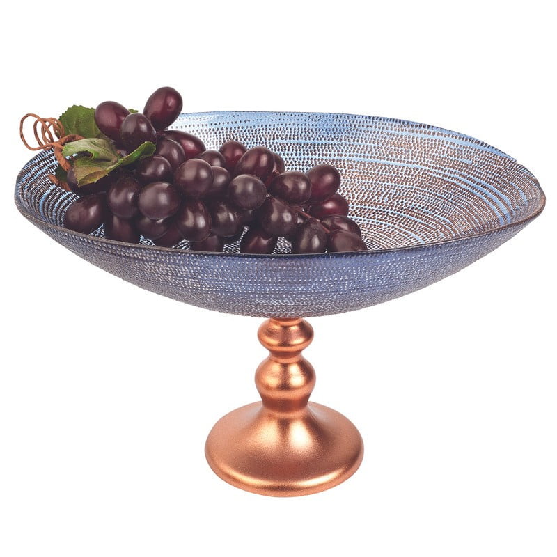 Handcrafted European Glass Centerpiece Footed Bowl - Walmart.com