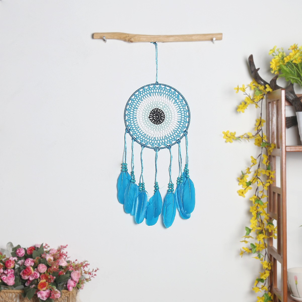 Handcrafted Feather Dreamcatcher Decoration - Weave Craft Feather ...