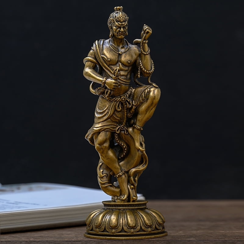 Handcrafted Fudo Myoo Vajra Statue Vintage Brass 6.30in Strength ...