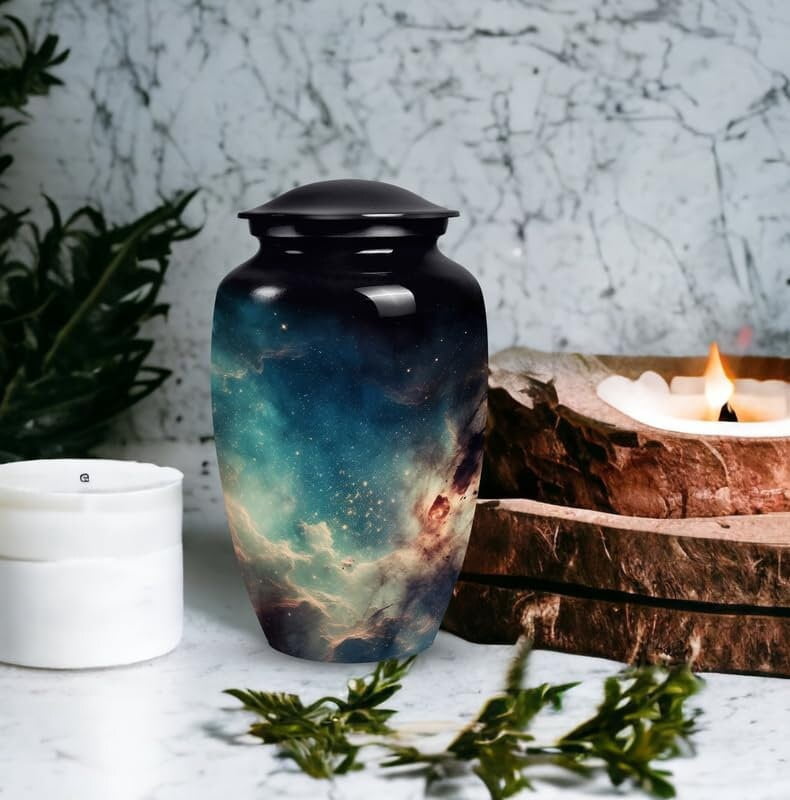 Handcrafted Galaxy Urn - Unique Celestial Memorial for Ashes ...
