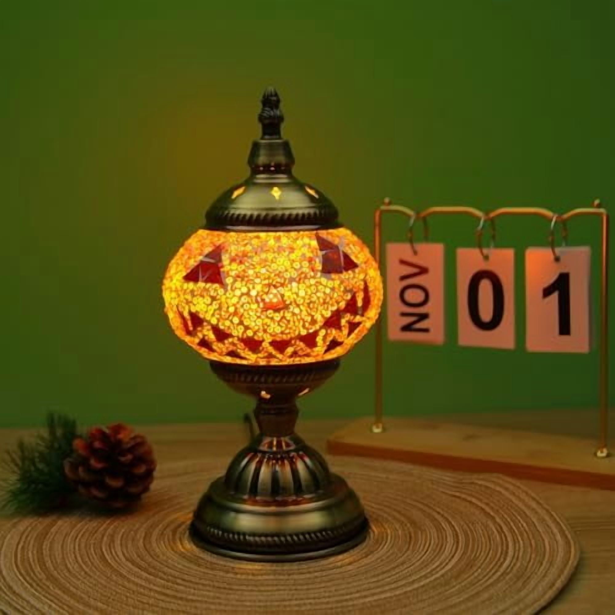 Handcrafted Halloween Mosaic Pumpkin Lantern - Vintage Halloween Decor ...