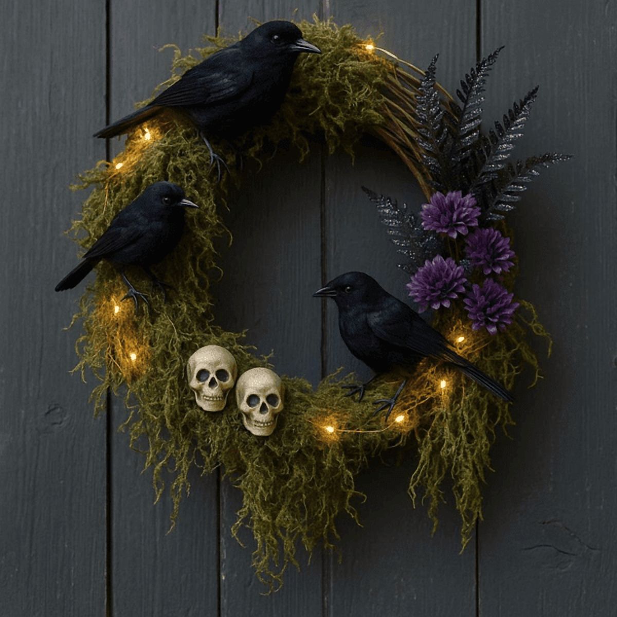 Handcrafted Halloween Wreath for Witches – Gothic Minimalist Door ...