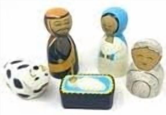 Handcrafted Handpainted Kashmiri Painted Badloo Wood Nativity Set (5 ...