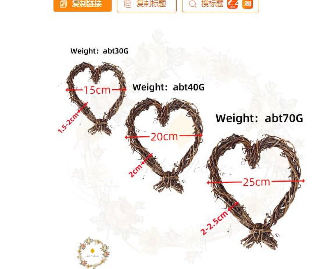 Handcrafted Heart-Shaped Rattan Wreath Frame for Floral Displays Unique ...
