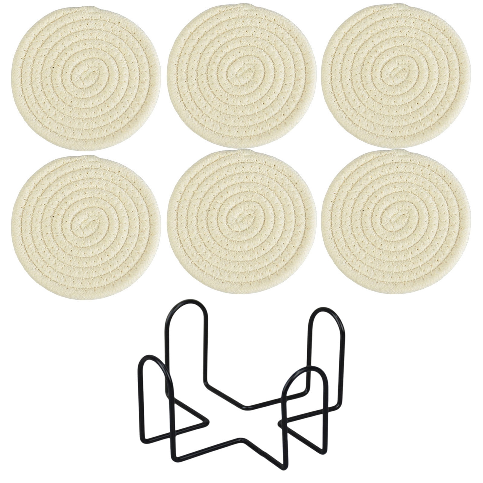 Handcrafted Heat Resistant Trivet Set - 6 Double-Sided Placemats with ...