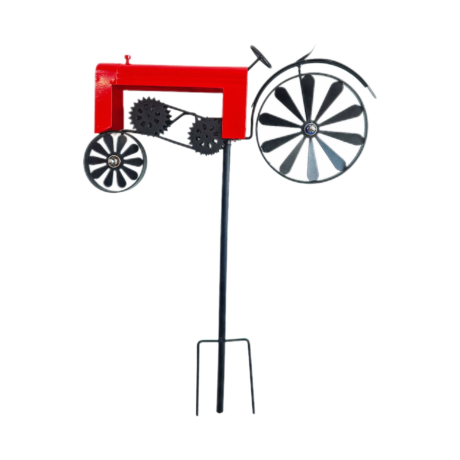 Handcrafted Iron Tractor Windmill Spinner - Hammered Metal Garden Stake ...