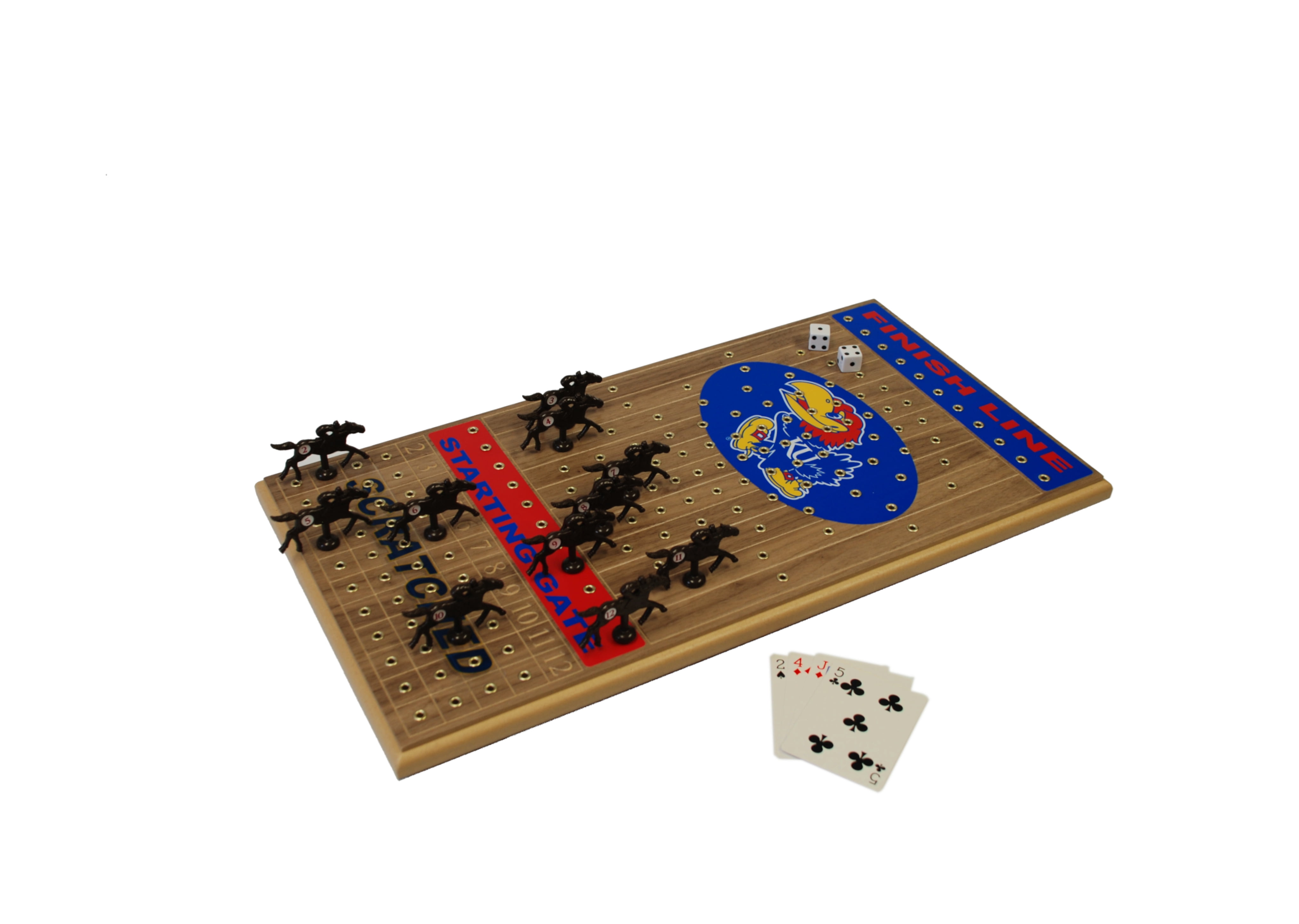 Handcrafted Kansas Jayhawk Walnut Horseracing Party Board Game from ...