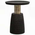 Handcrafted Mango Wood Side Table with Black & Antique Gold Finish | 16 ...
