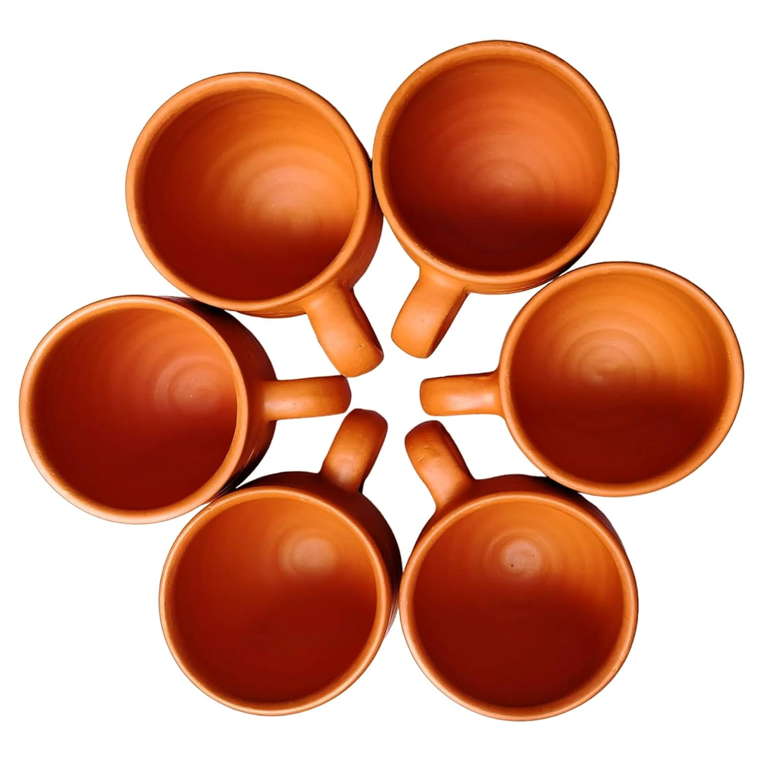 Handcrafted Mitti Clay Tea Cup Coffee Mug Set 6 Pcs | Natural Handmade ...