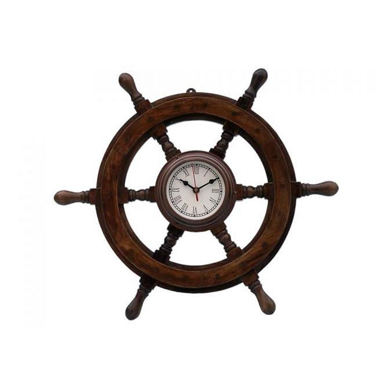 Handcrafted Model Ships 12 in. Deluxe Class Wood & Ship Steering Wheel ...