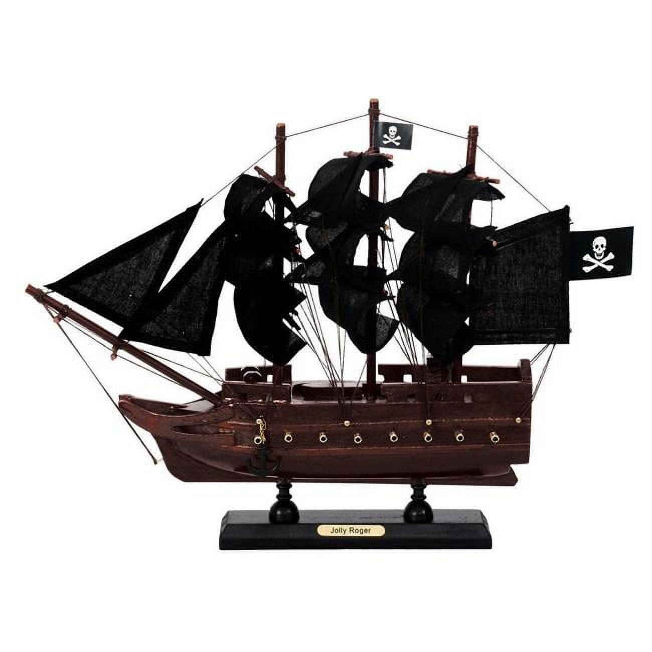Handcrafted Model Ships 12 in. Wooden Captain Hooks Jolly Roger From ...