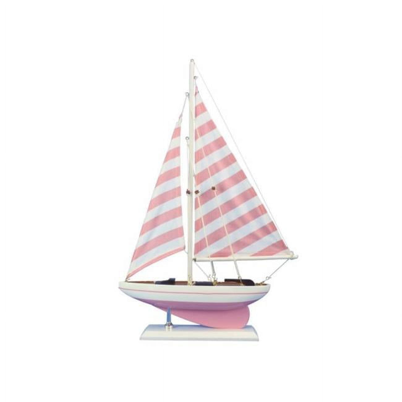 Handcrafted Model Ships 17 in. Wooden Pretty in Pink Model Sailboat ...