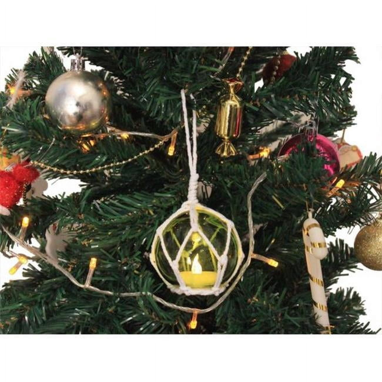 Handcrafted Model Ships 3 in. LED Lighted Green Japanese Glass Ball ...