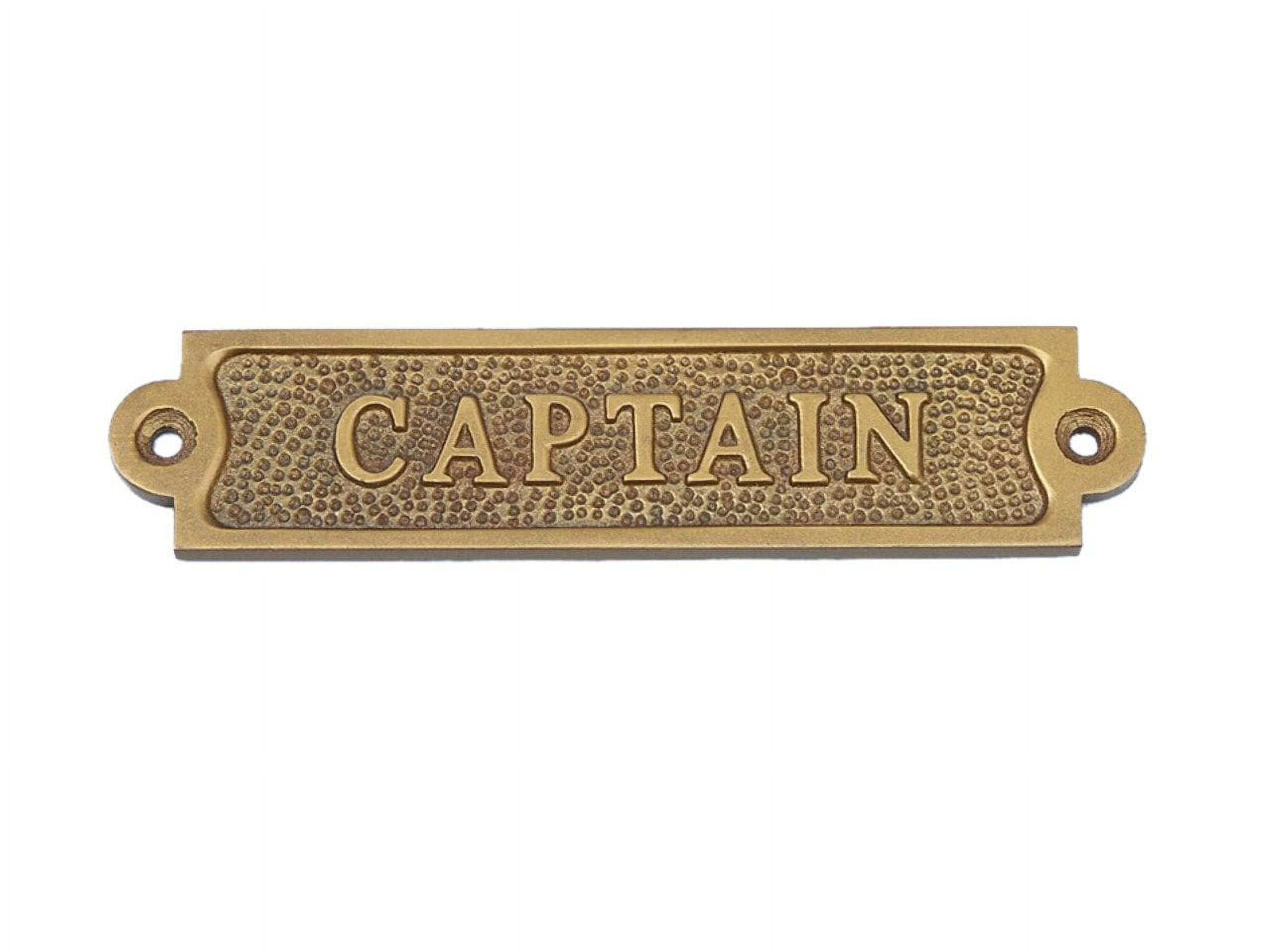 Hampton Nautical MC-2204-AN Antique Brass Captain Sign-Nautical Wall ...